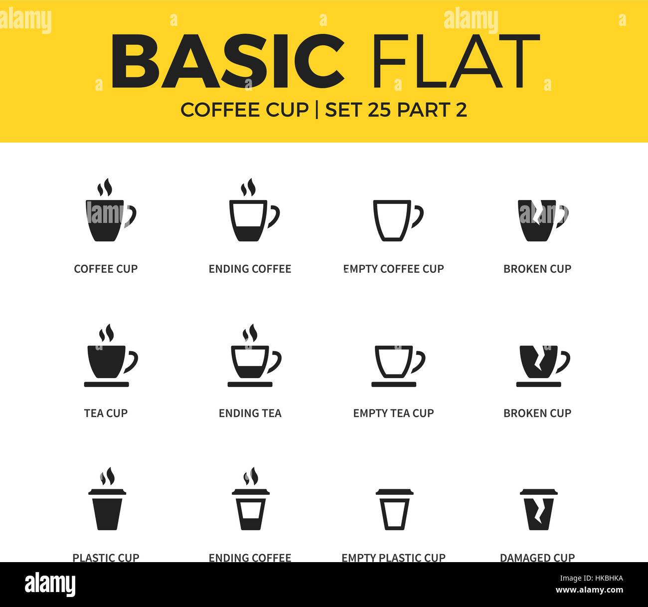 Basic set of coffee icons Stock Vector Image & Art - Alamy
