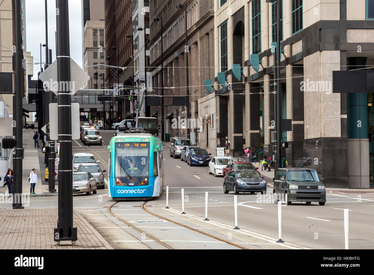 Cincinnati, Ohio - The Cincinnati Bell Connector, a streetcar operating ...
