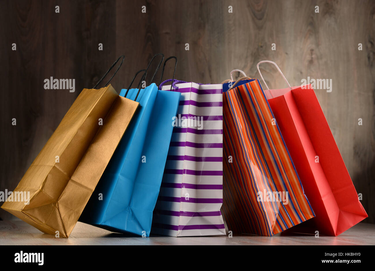 Composition with colorful paper shopping bags Stock Photo - Alamy