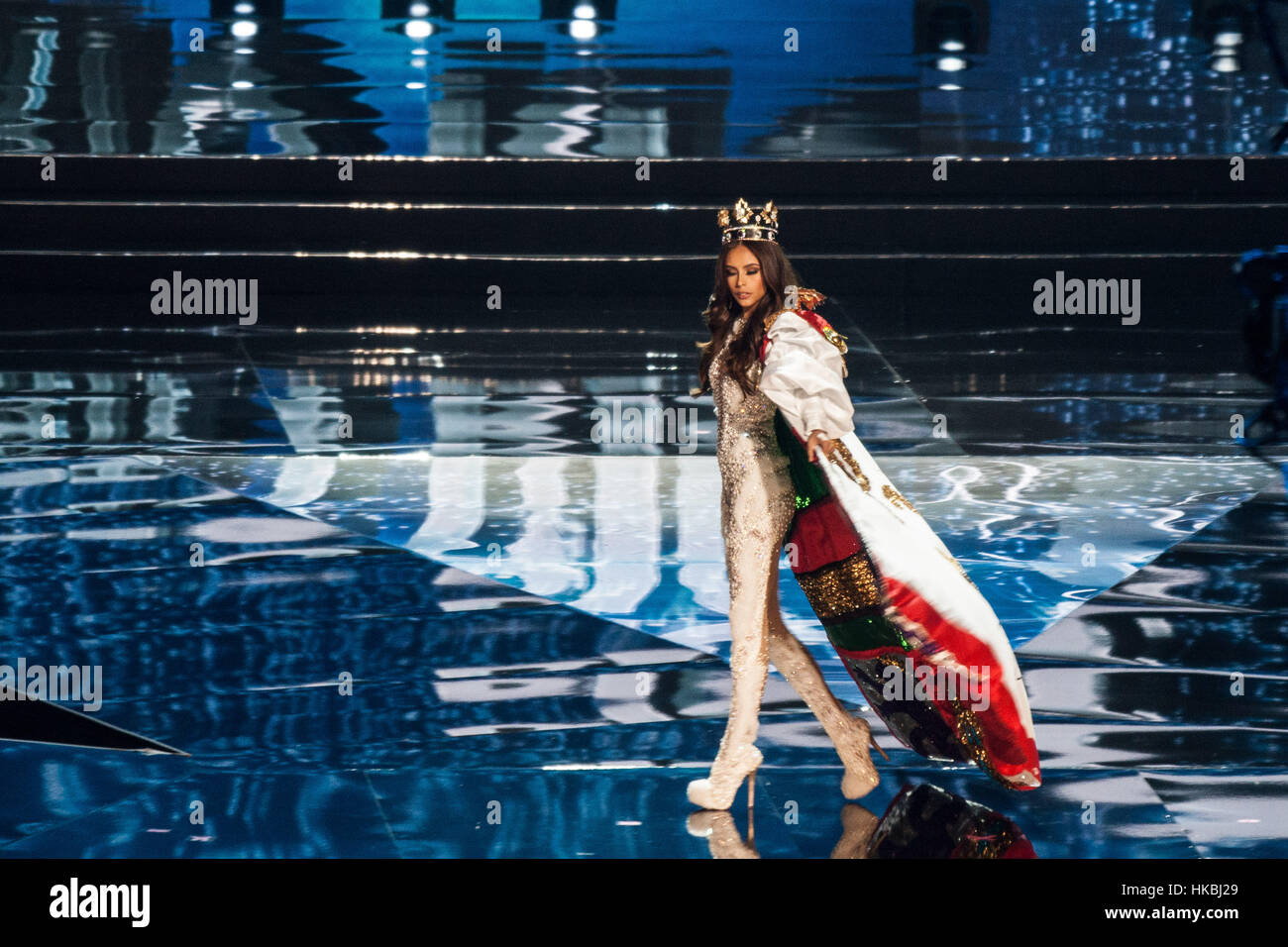 Pasay, Philippines. 26th Jan, 2017. Miss Romania shows off her national ...