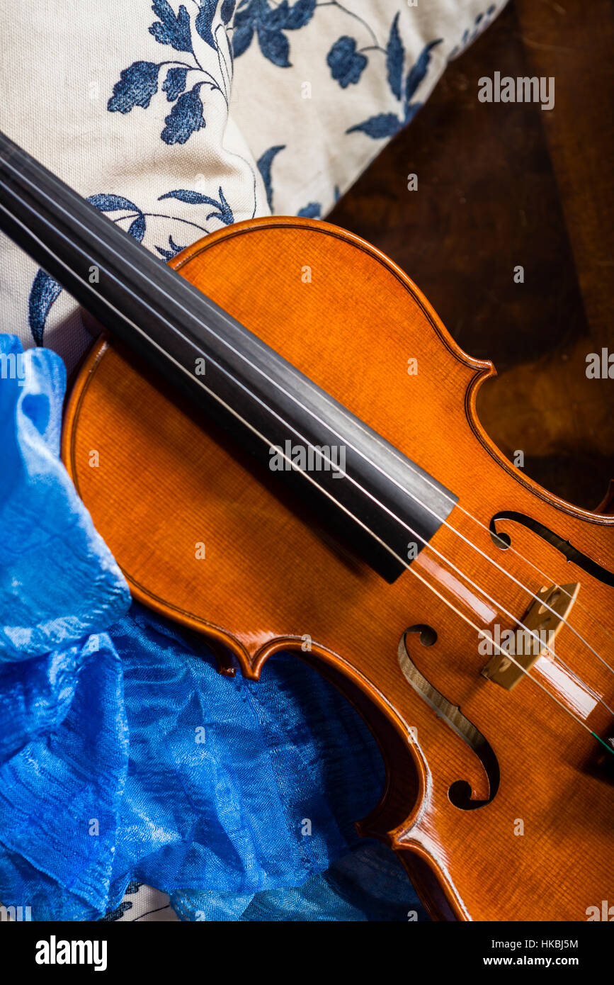 Still life with a music instrument, an cremonese violin by violin maker ...