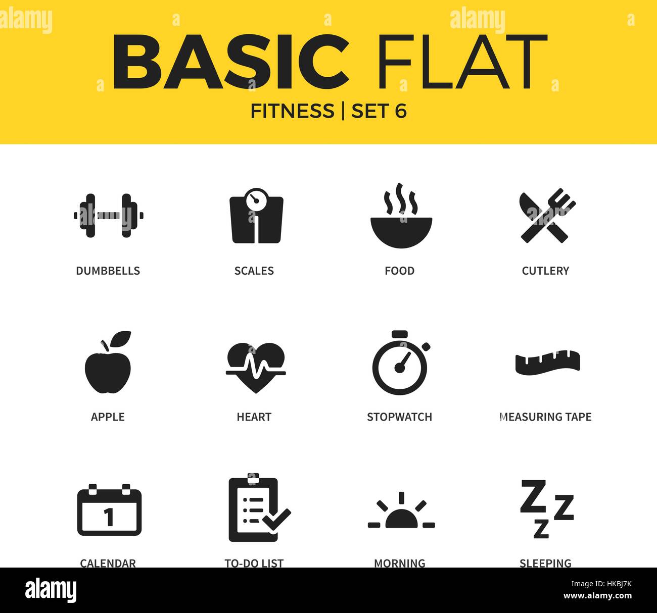 Basic set of Fitness icons Stock Vector Image & Art - Alamy