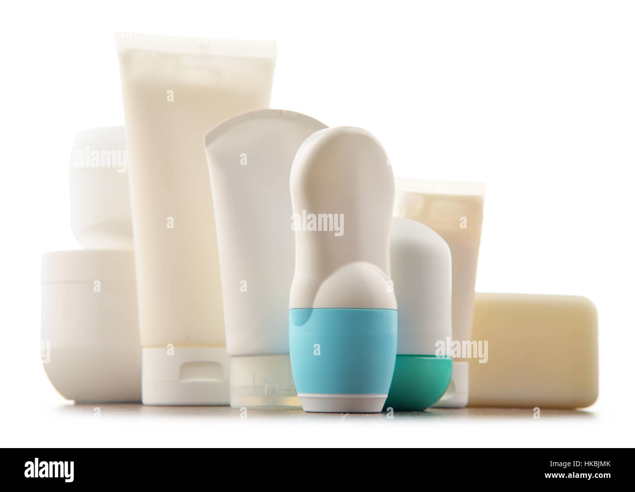 Composition with containers of body care and beauty products. Eco ...