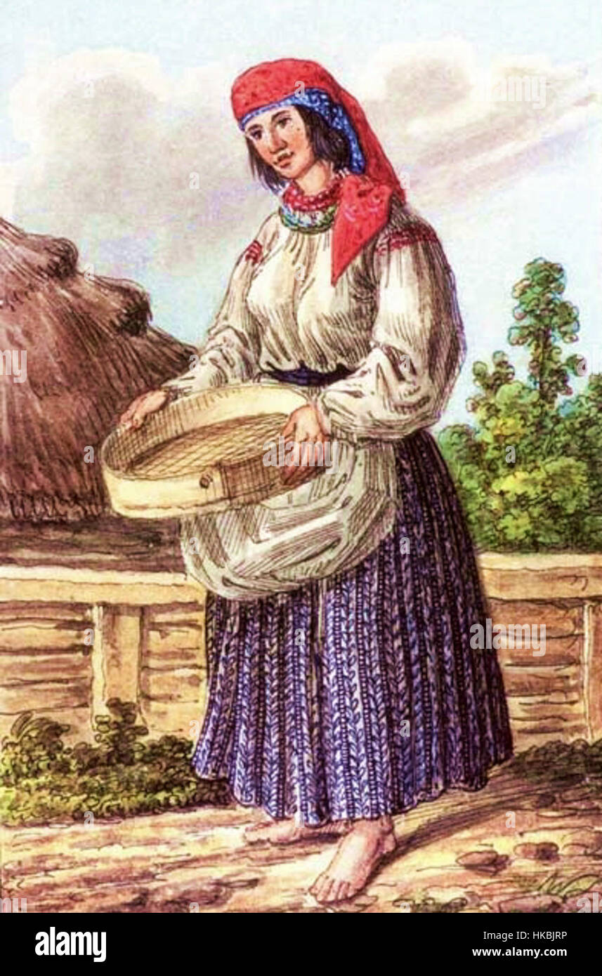 This portrait of a woman from Tysiv, painted in 1837, captures the ...