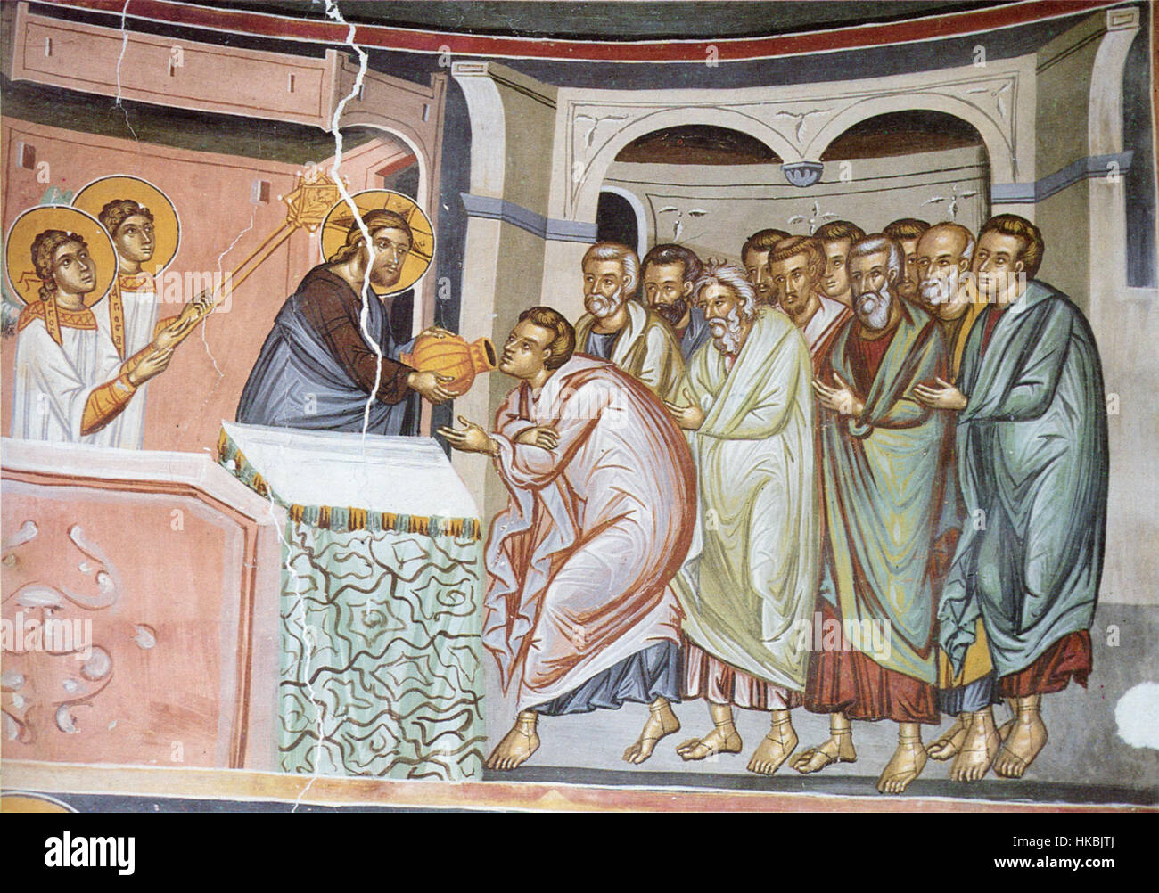 The artwork 'Palaichorio Apostelkommunion rechts' depicts a religious ...