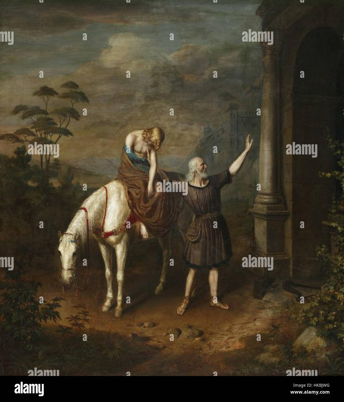 *Canow Saengers Fluch* is a historical painting depicting a scene from ...