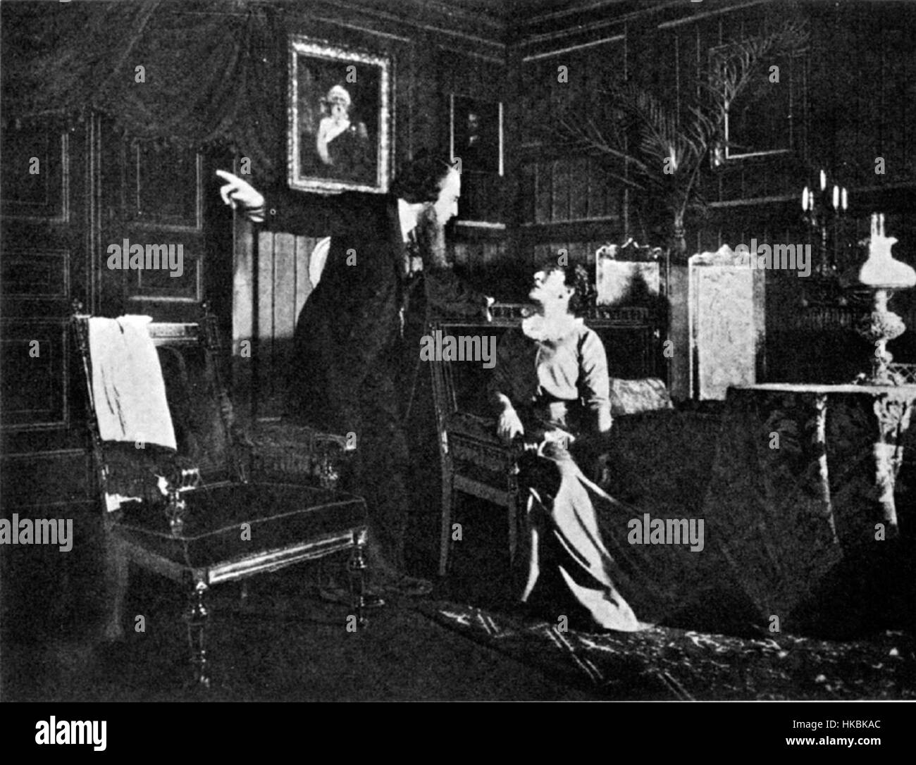 A painting representing a scene from Henrik Ibsen's play *Rosmersholm ...