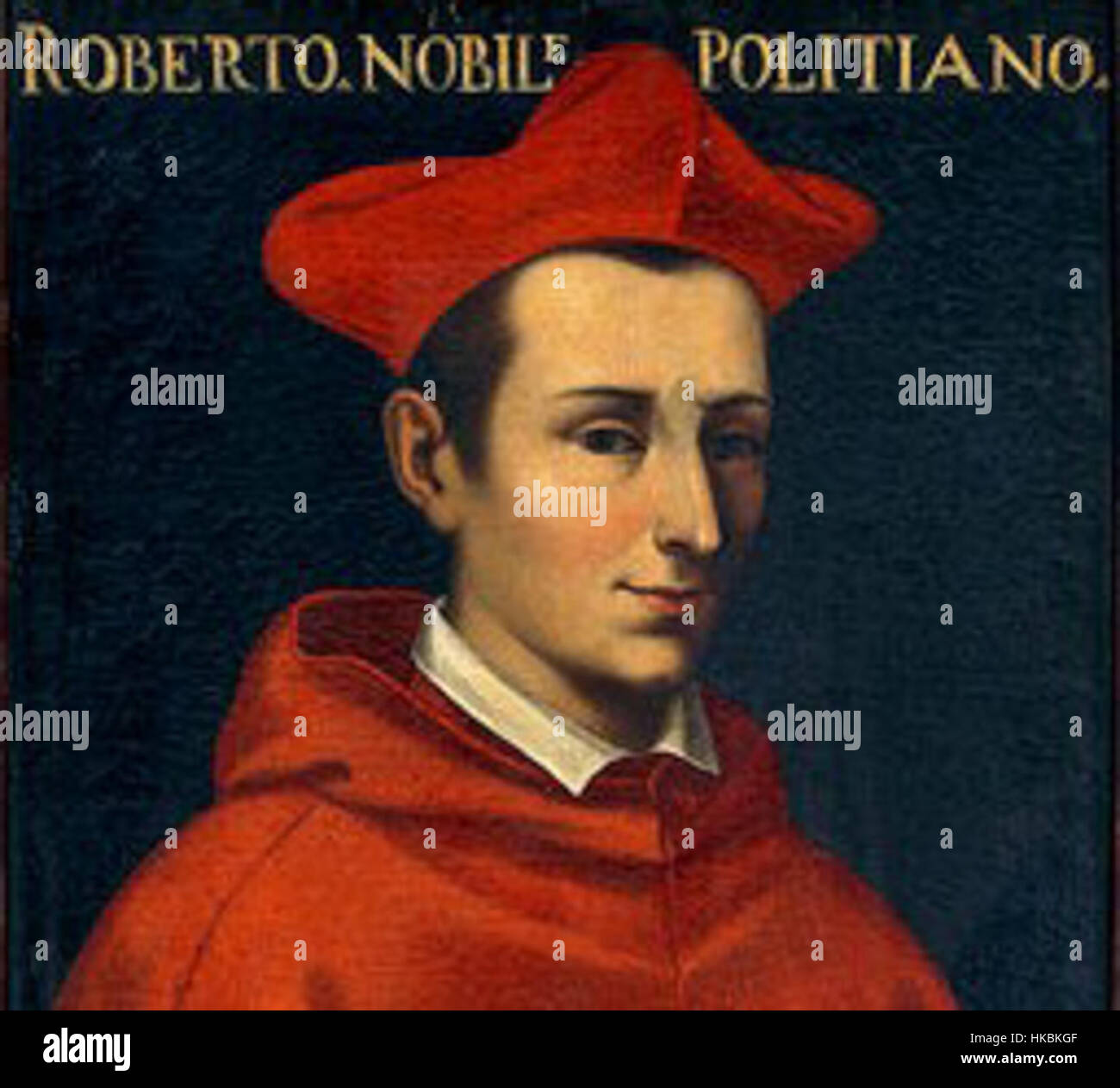 This historical portrait depicts Cardinal Roberto de Nobili, an Italian ...