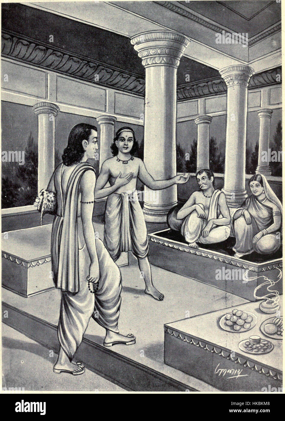 This painting illustrates the moment from the Indian epic, where ...