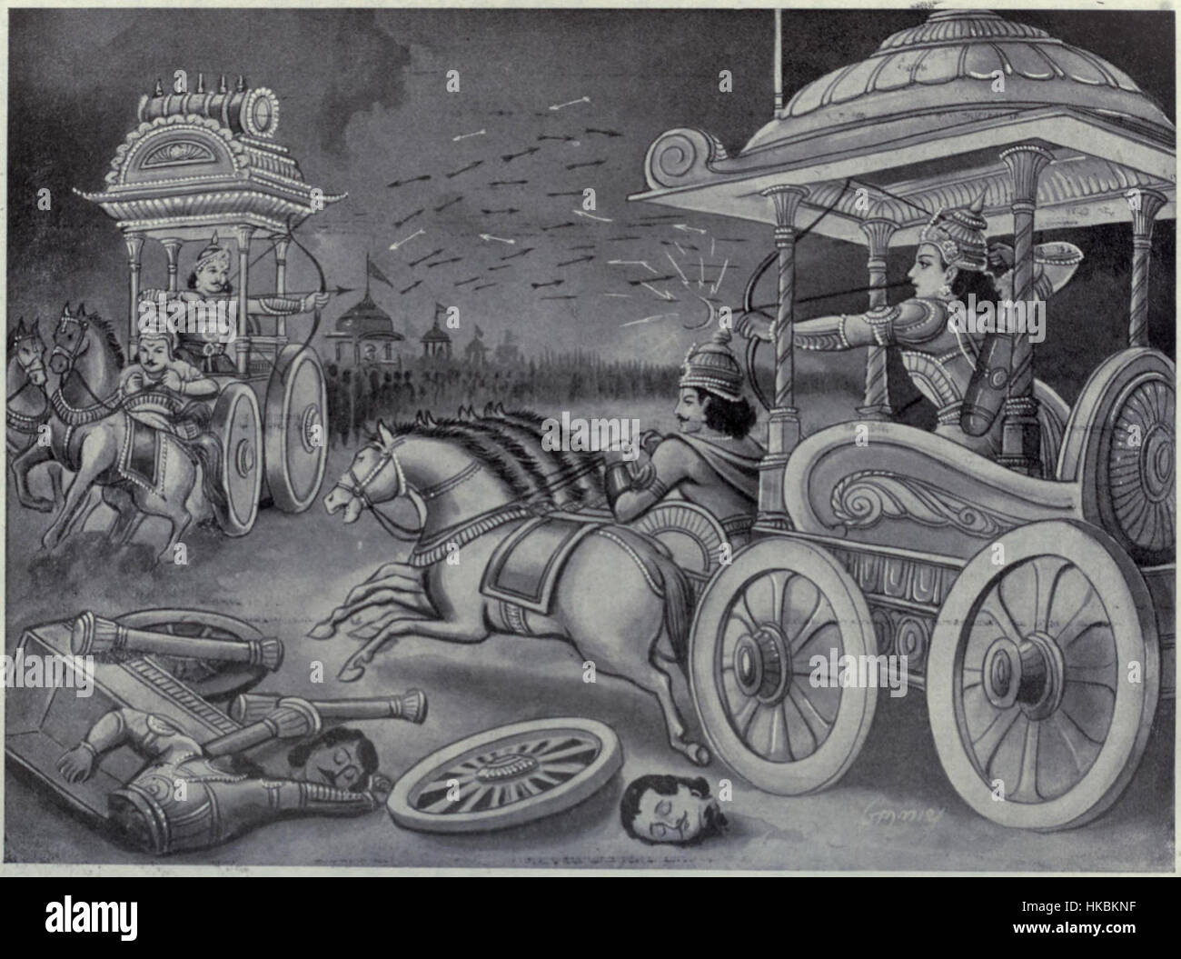 This artwork depicts Abhimanyu, a central figure in the Mahabharata ...