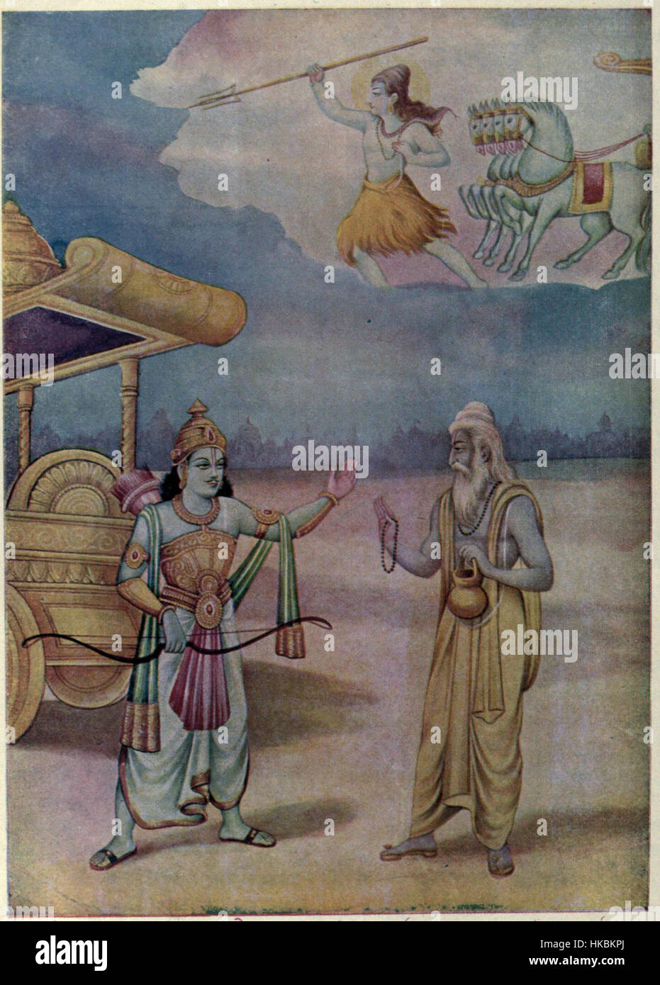 This artwork illustrates the moment in the *Mahabharata* when Vyasa ...