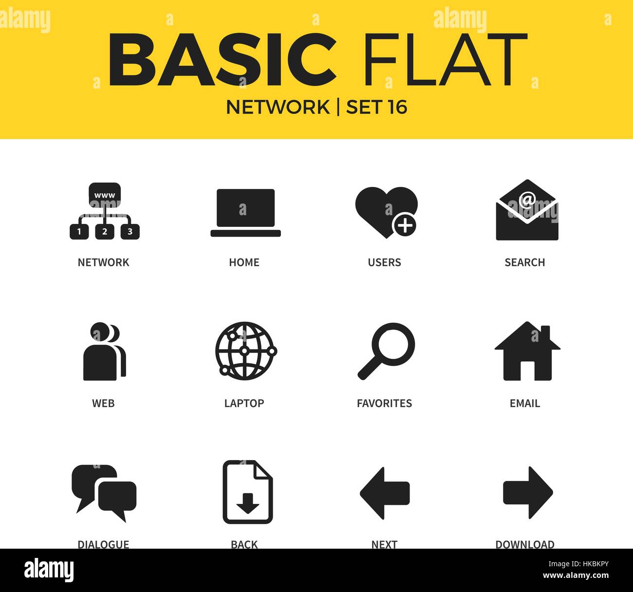 Basic set of Network icons Stock Vector Image & Art - Alamy