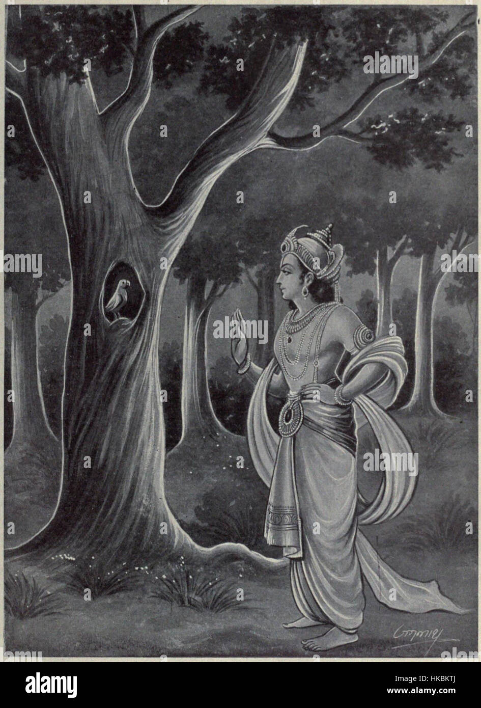 This artwork depicts the mythological conversation between Shuka, a ...