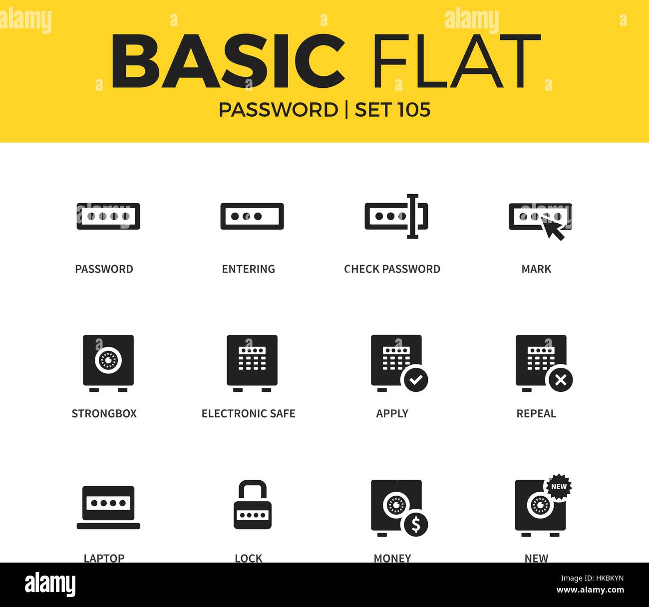 Basic Set Of Password Icons Stock Vector Image And Art Alamy