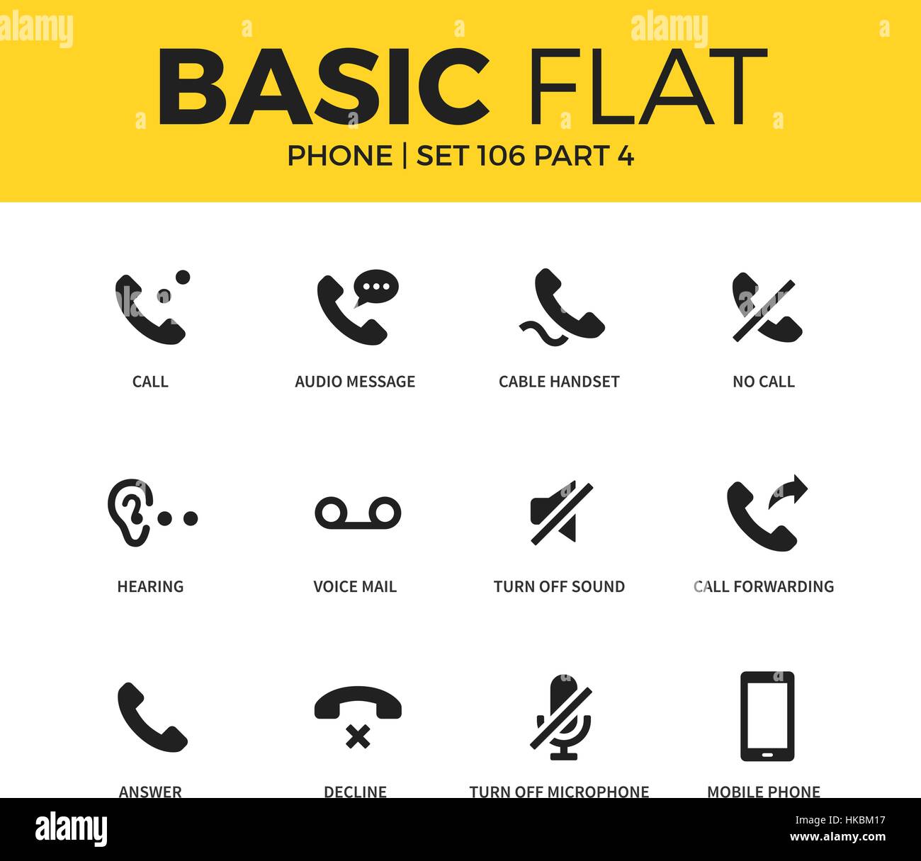 Basic set of phone icons Stock Vector Image & Art - Alamy