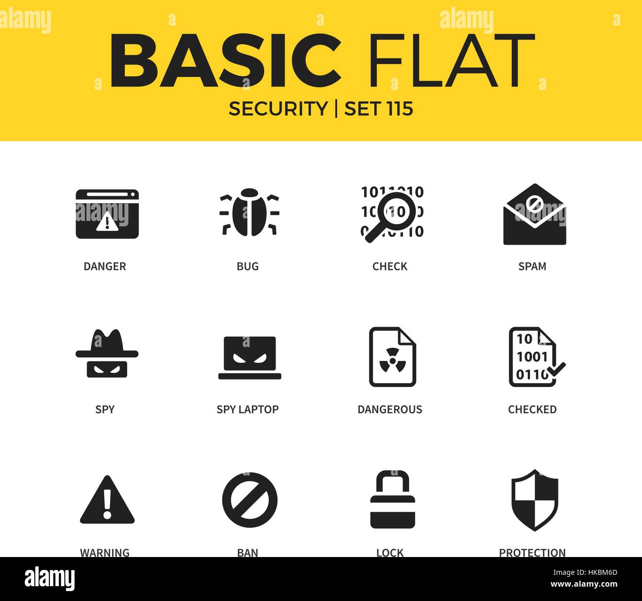 Basic set of Security icons Stock Vector Image & Art - Alamy