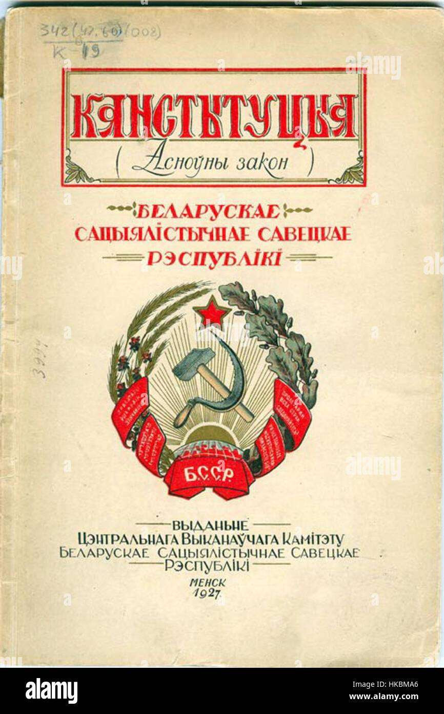 The *Constitution of Belarus* from 1927 was a significant document in ...