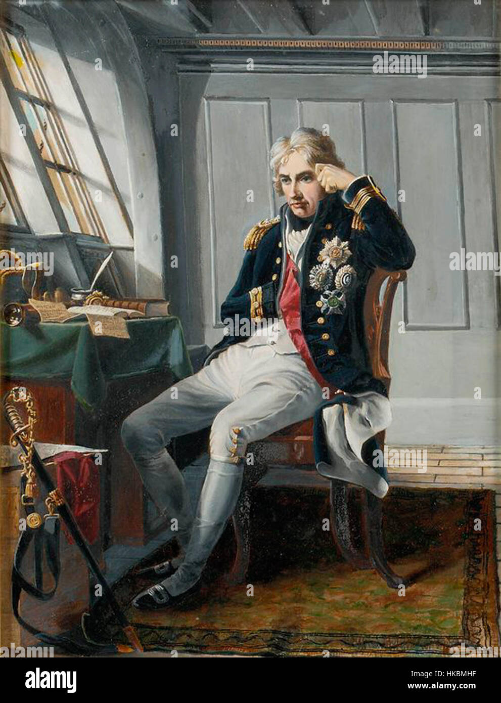 A portrait of Admiral Lord Nelson, created before the Battle of ...