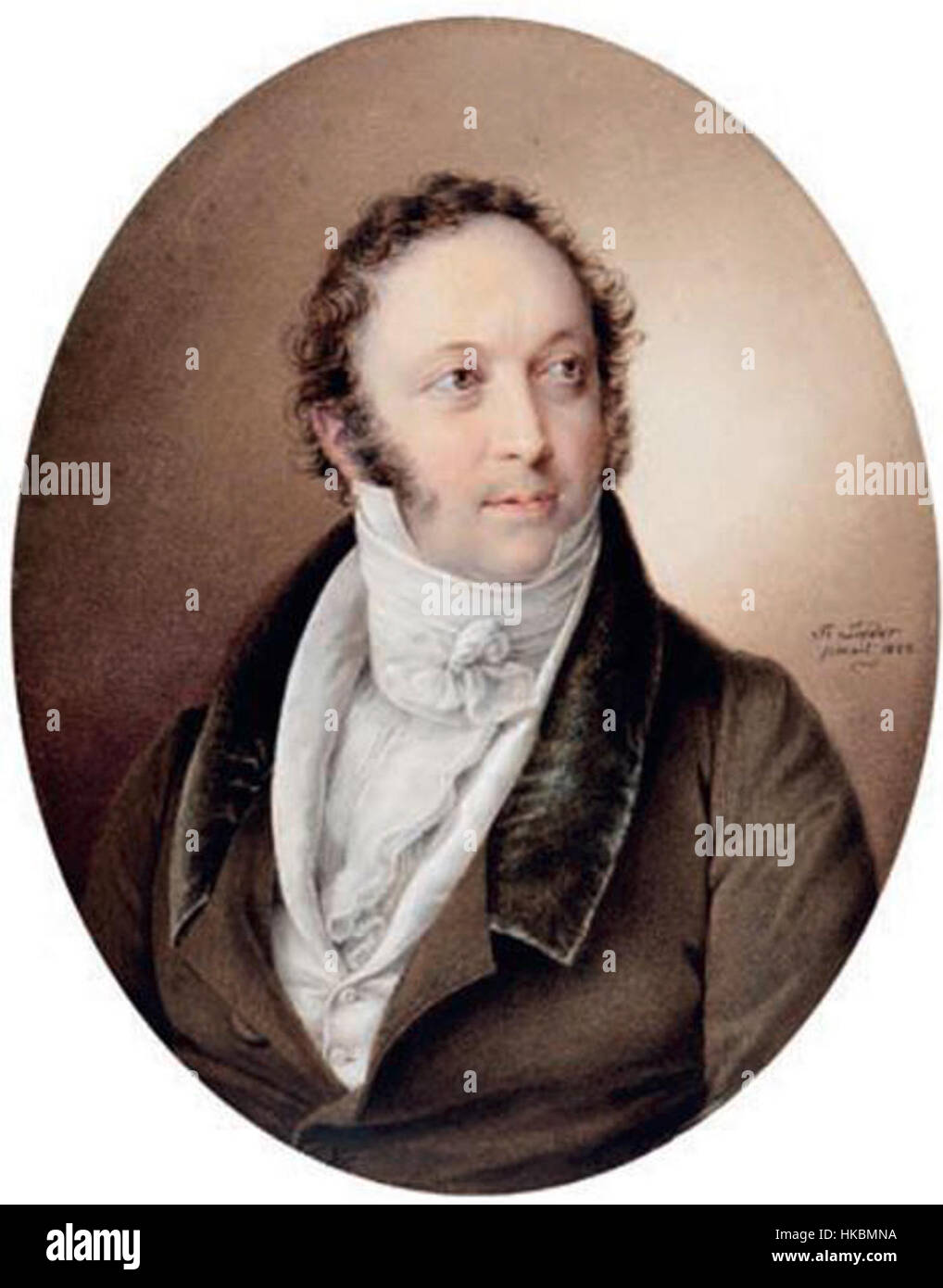 *Rossini* (1822) by Friedrich Lieder is a portrait painting of the ...