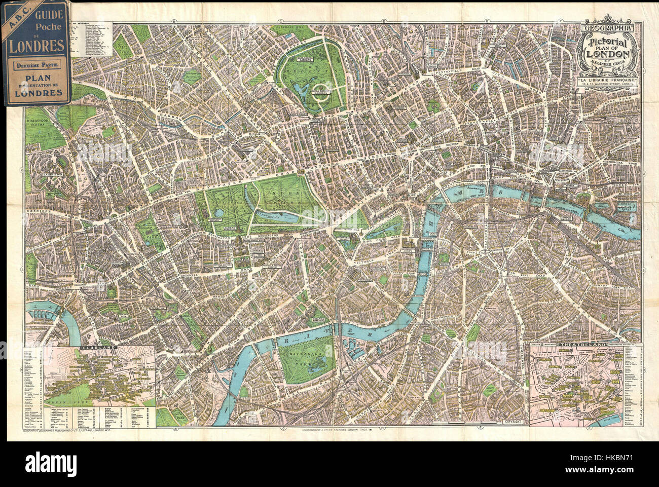 This 1924 Geographia pictorial map of London offers a detailed and ...