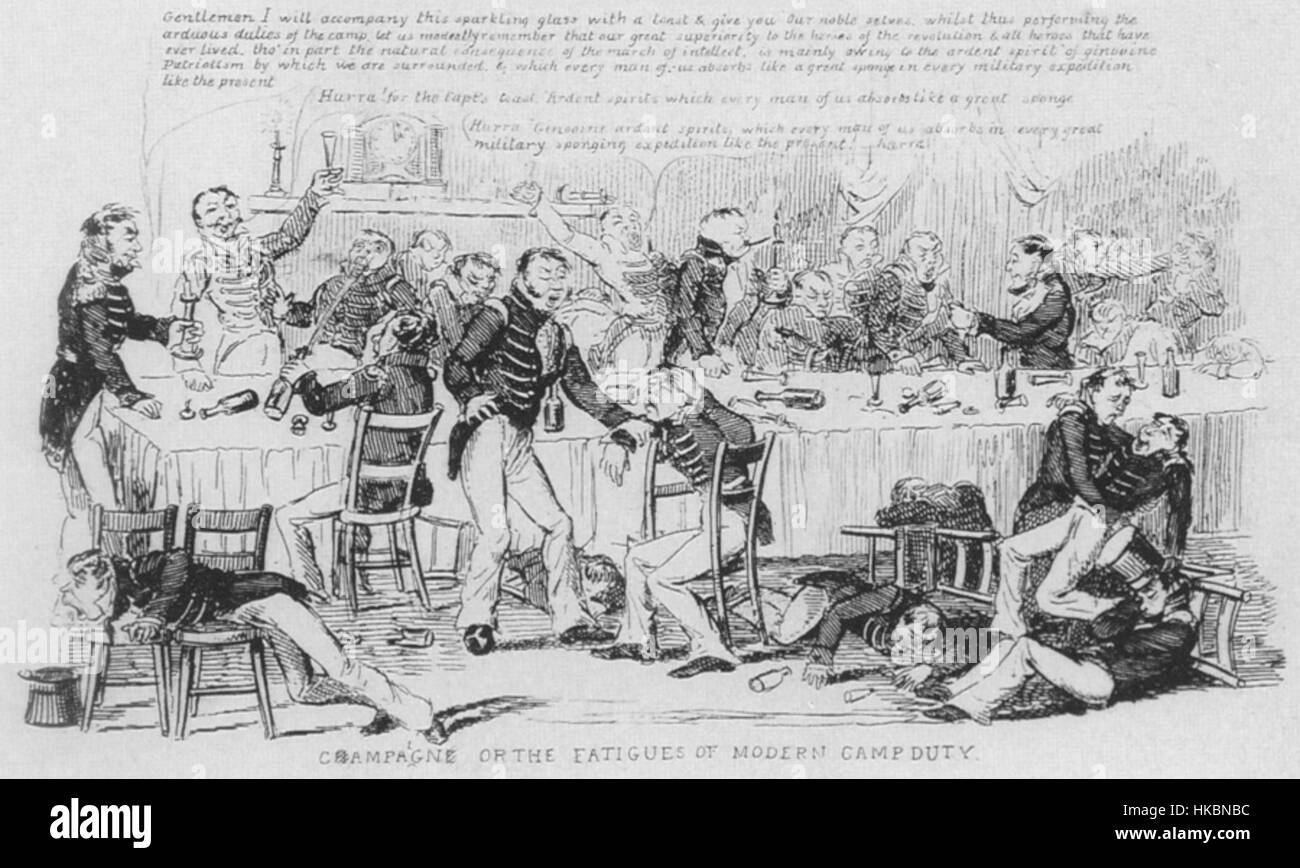 A vintage oil painting titled '1832 Champagne' by DC Johnston. The ...