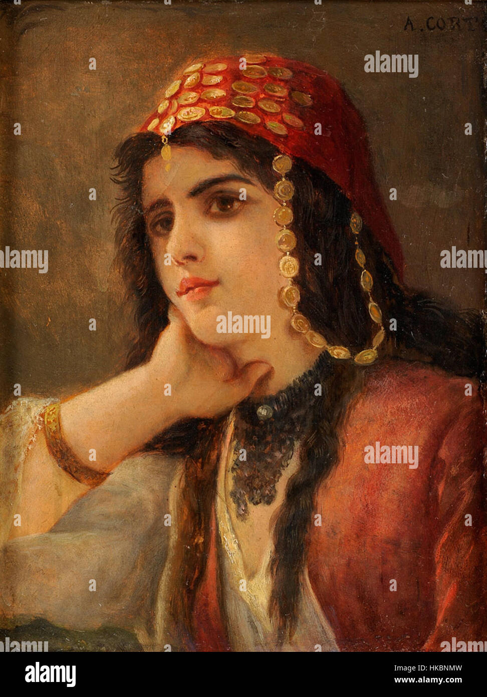 This artwork depicts a Turkish woman from the Ottoman period ...