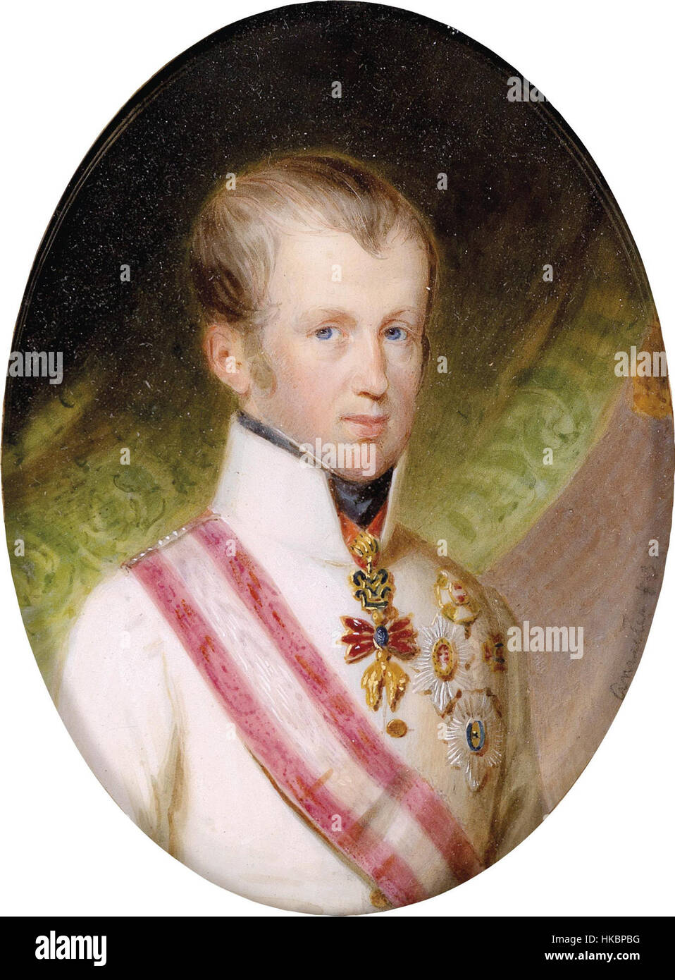 This 1834 painting by Alois von Anreiter features a portrait of ...