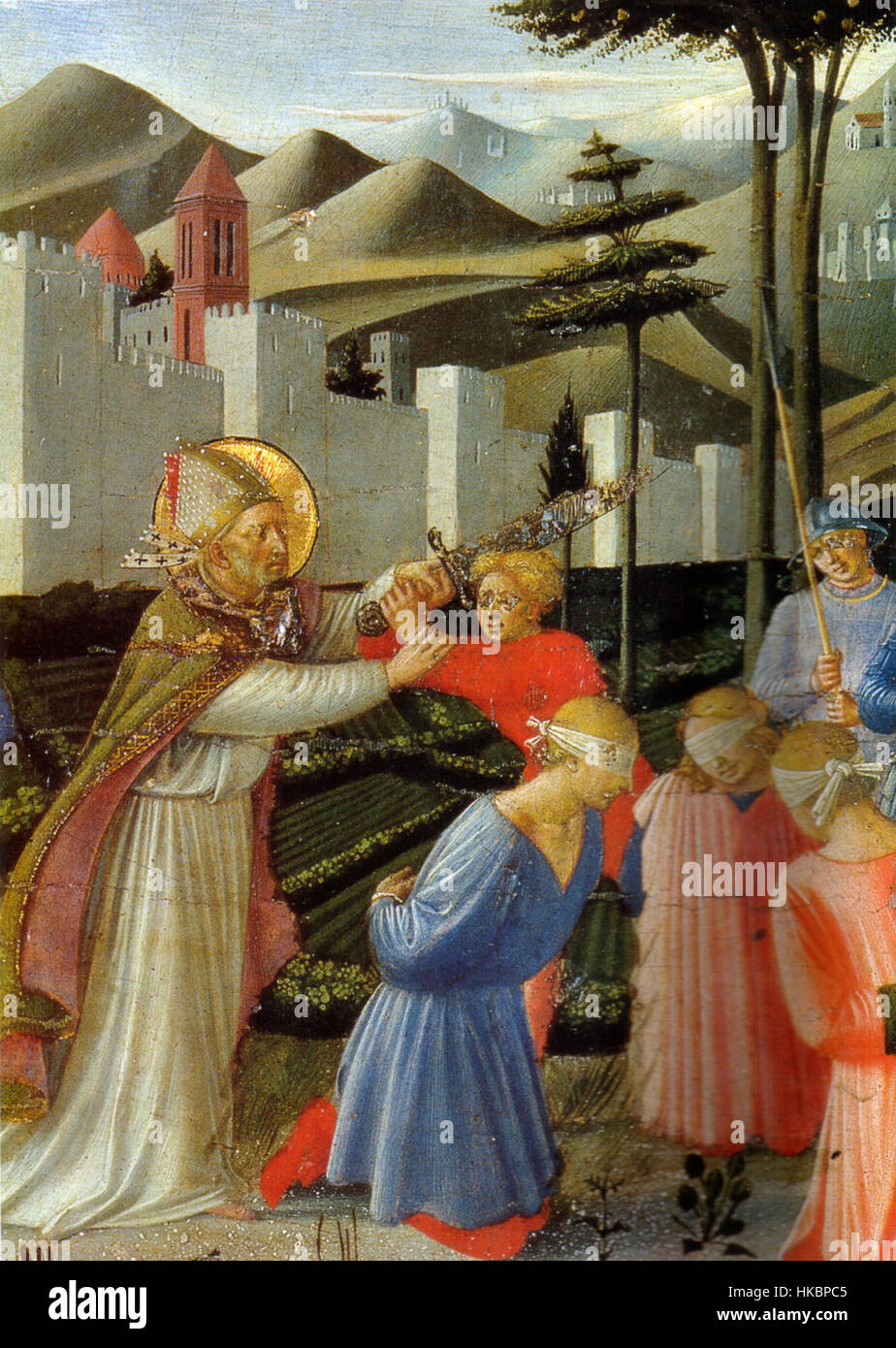 Fra Angelico's painting 'San Nicola Saves Three Condemned Men' depicts ...
