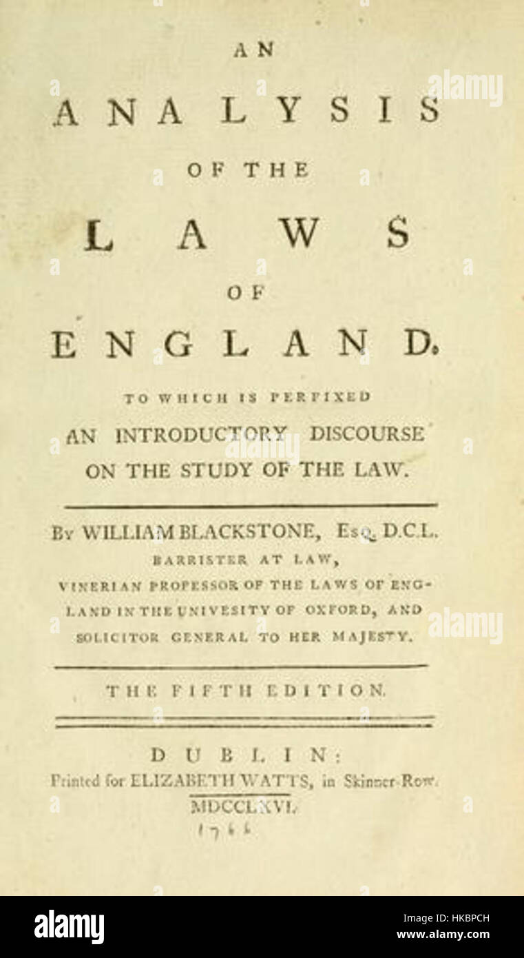 The 'Analysis of the Laws of England' is a legal text that explores the ...