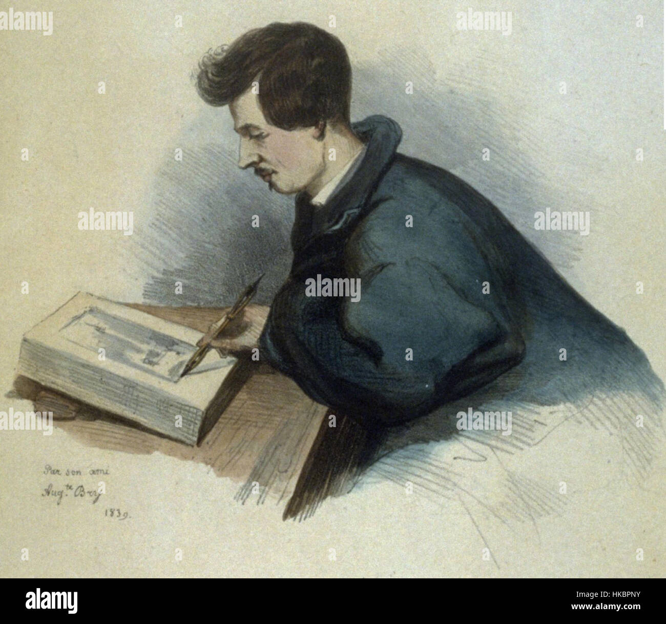 This portrait of the artist Raffet by Auguste Bry captures the French ...