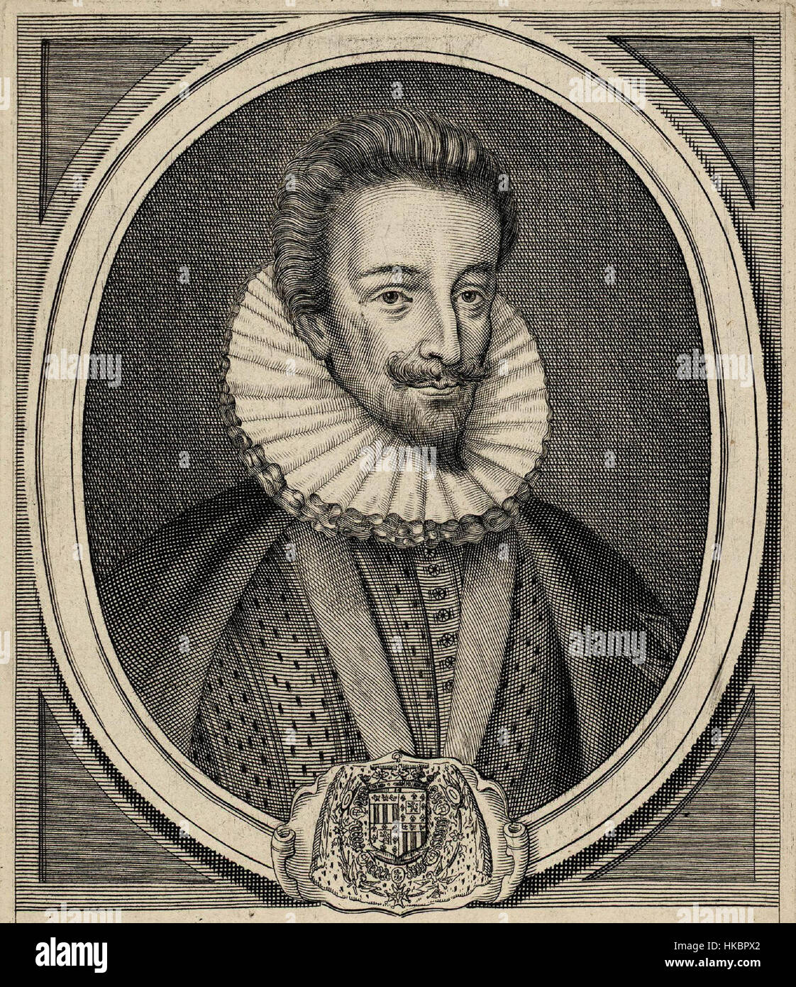 An engraving titled 'AnnedeJoyeuse' features an intricate work of art ...