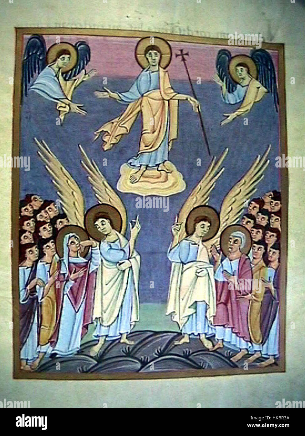 This image depicts a scene from the Bamberg Apocalypse manuscript ...