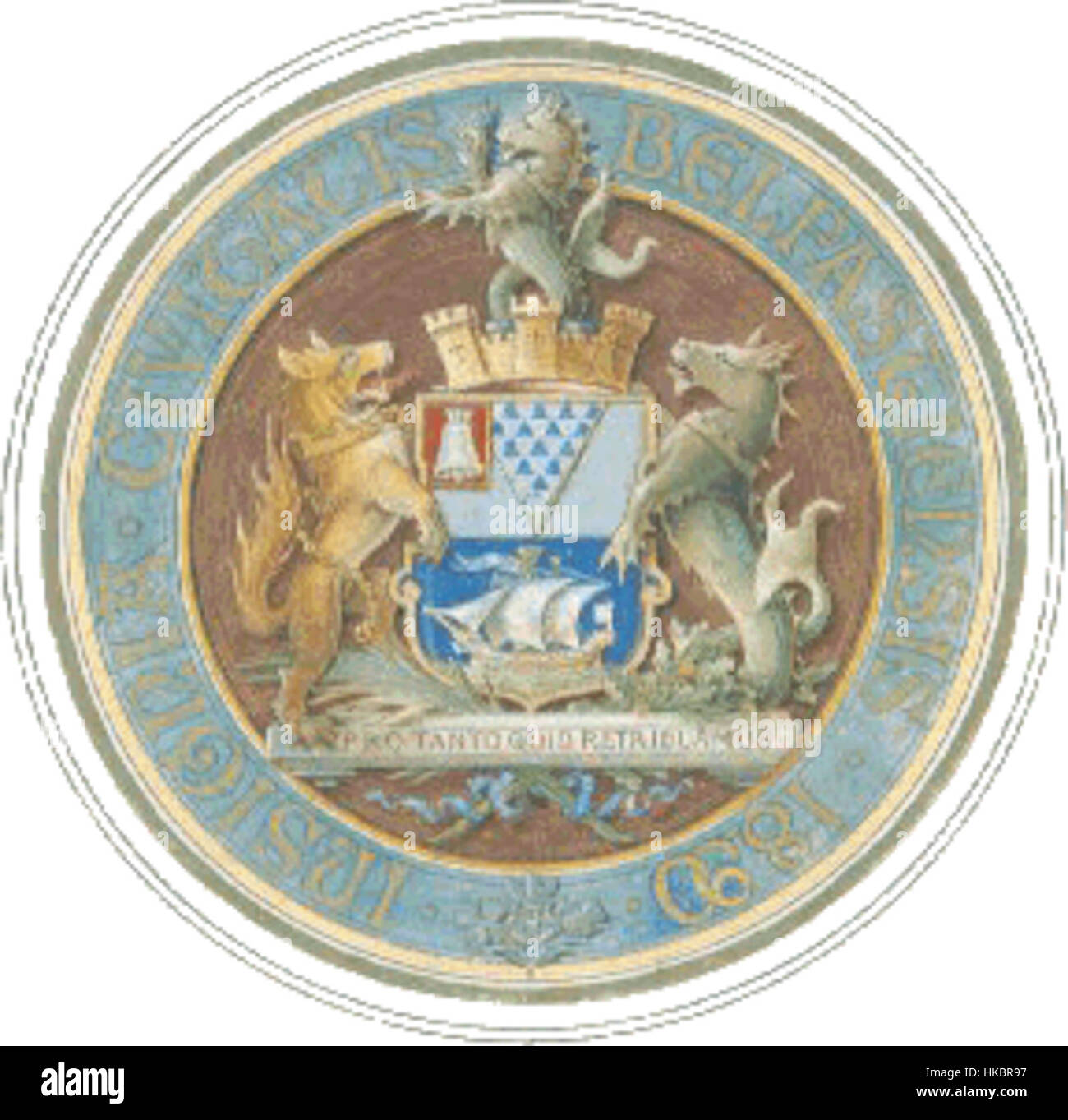 This painting of the City of Belfast Coat of Arms represents the ...