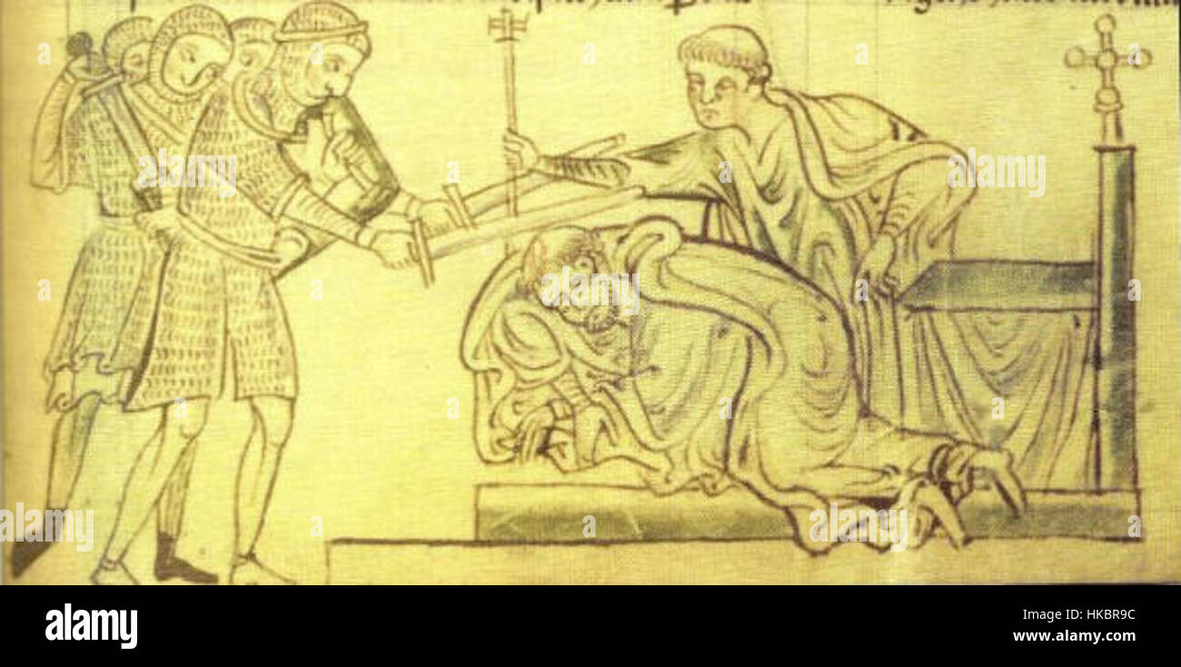 The 'Becket smrt' painting commemorates the martyrdom of Thomas Becket ...