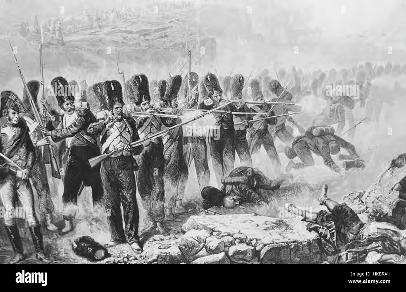 This artwork by Bellange depicts members of the French Old Guard ...