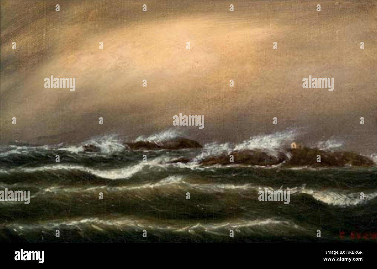 *BlackRock Nantasket NorthEastGale* by Clement Drew captures a dramatic ...