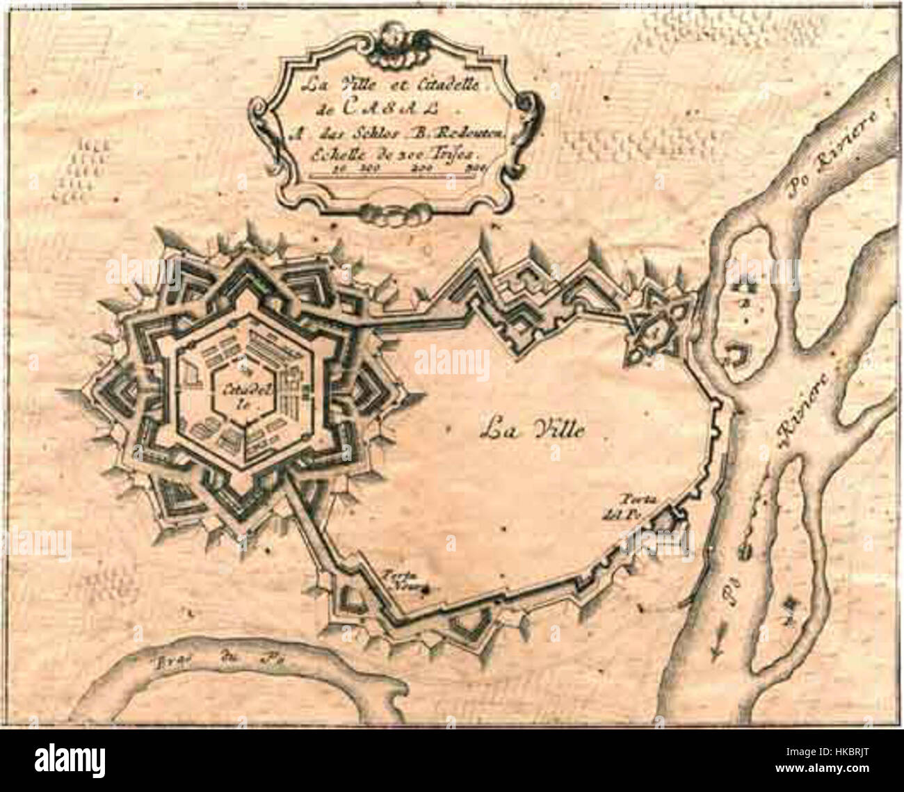 This map of Casale Monferrato, Italy, is a detailed historical ...