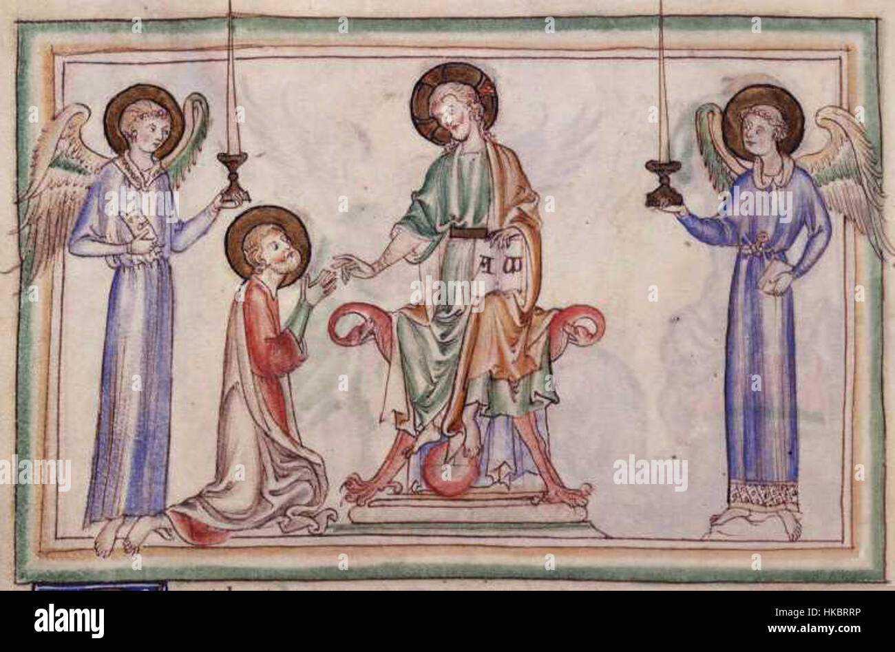 A page from the British Library's Add MS 35166, depicting John before ...