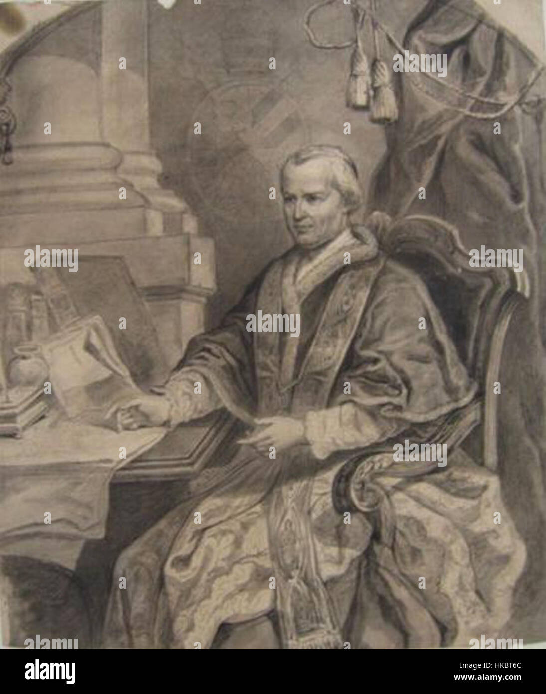 A historical artwork of Pope Pius IX, created by artist Buquet ...