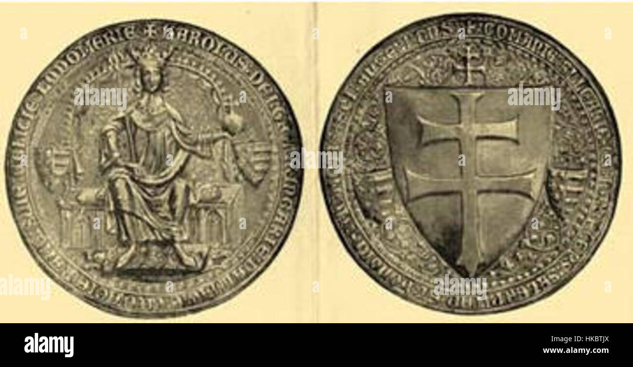 This artwork portrays Charles I of Hungary, a significant medieval ...