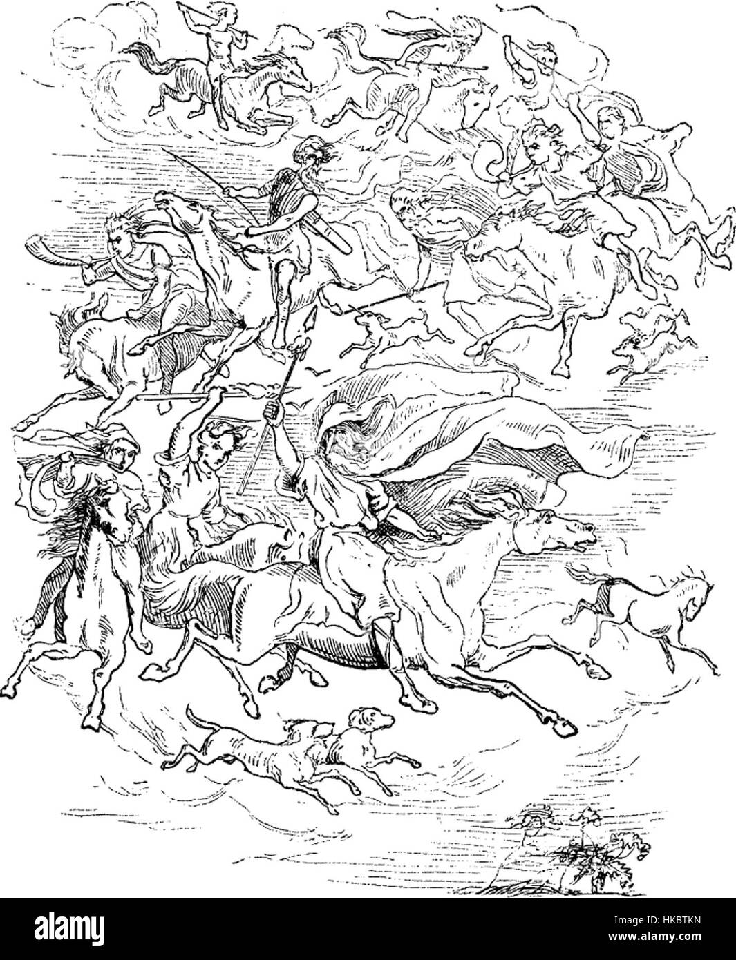 This artwork represents the figure of Odin, portrayed as the Wild ...