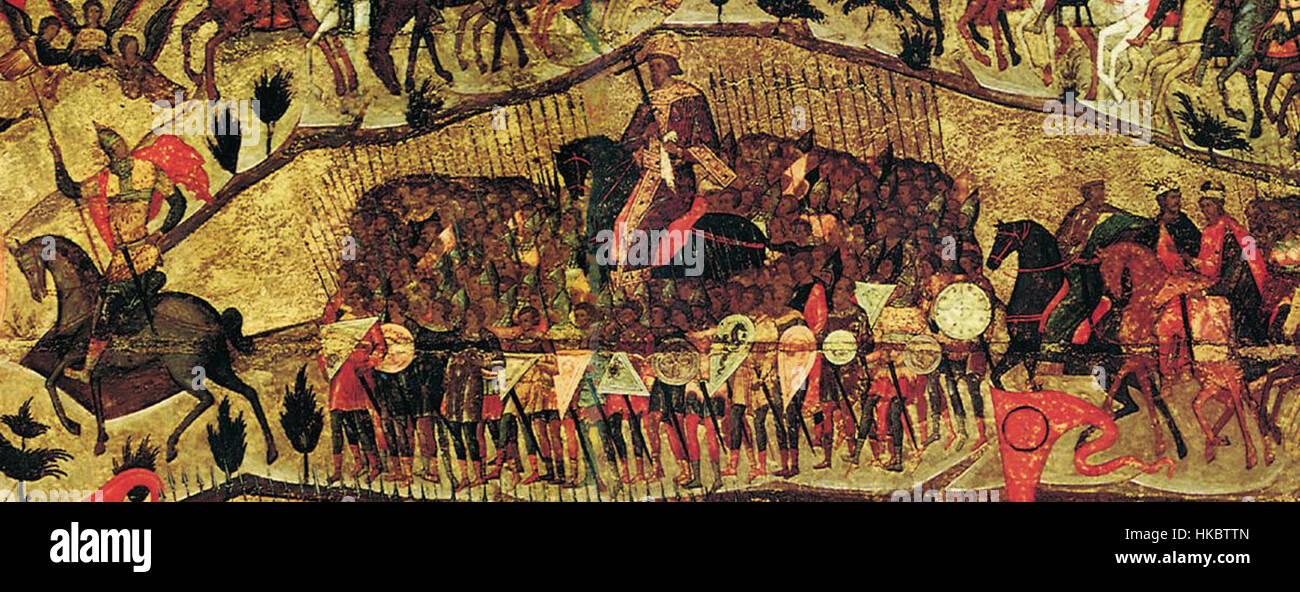 A detailed view of the central section of 'Church Militant,' a ...