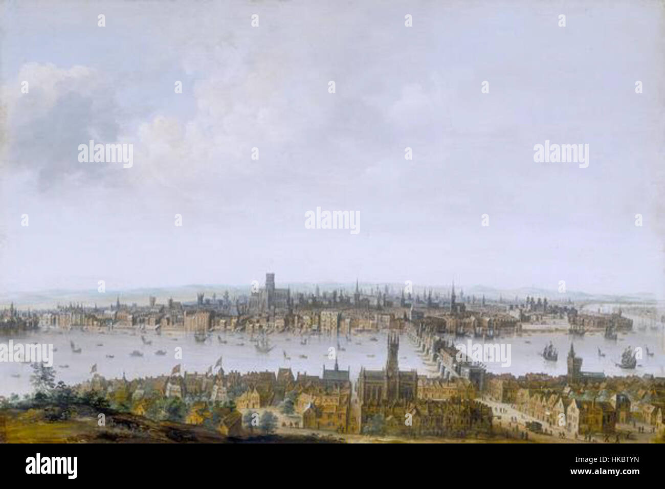 This painting shows the City of London from Southwark, around 1630 ...