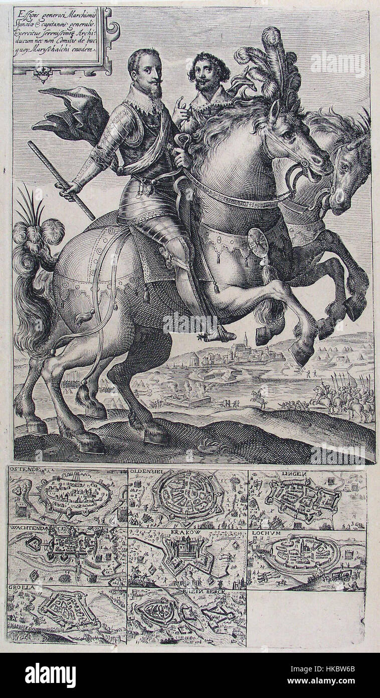 This engraving by Crispijn van der Passe I depicts the military ...
