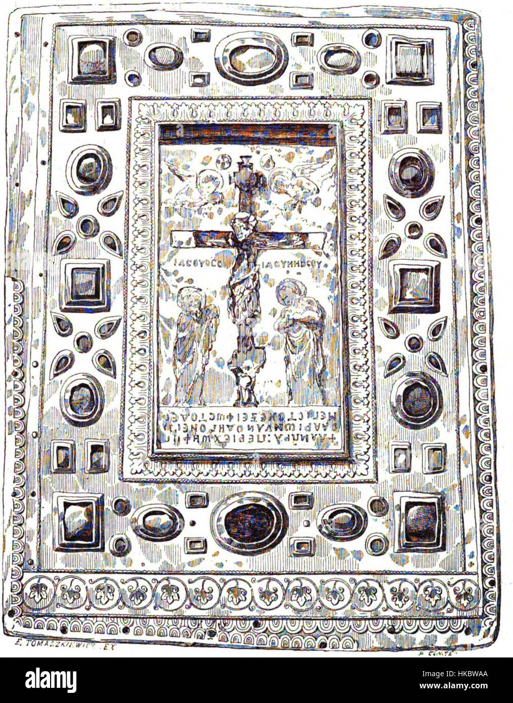 A 1875 icon depicting the Crucifixion, from the Svaneti region of ...