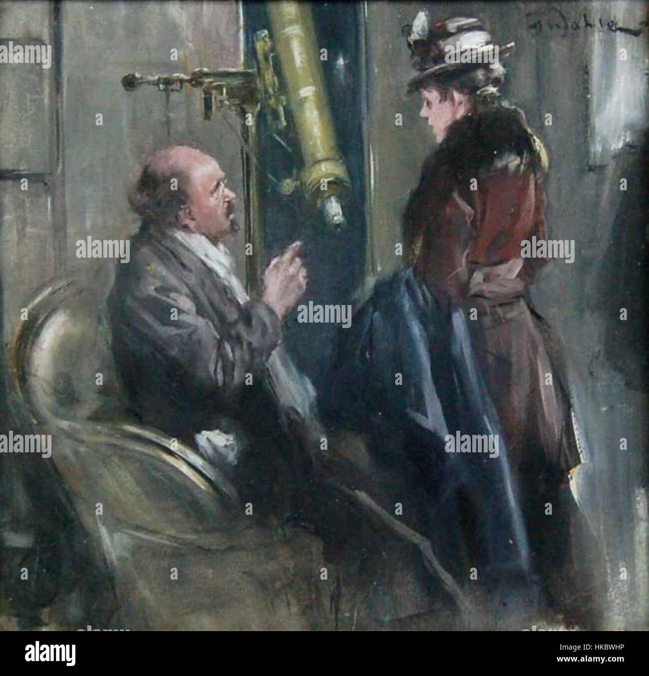 *Der Sterngucker* is a painting depicting a man gazing at the stars ...