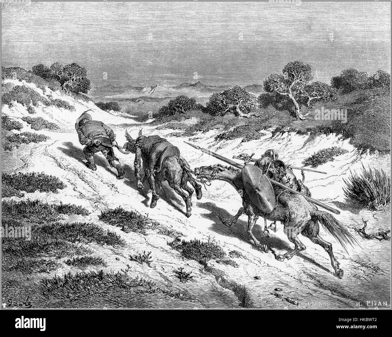 This work of art depicts a scene from Cervantes' 'Don Quixote ...