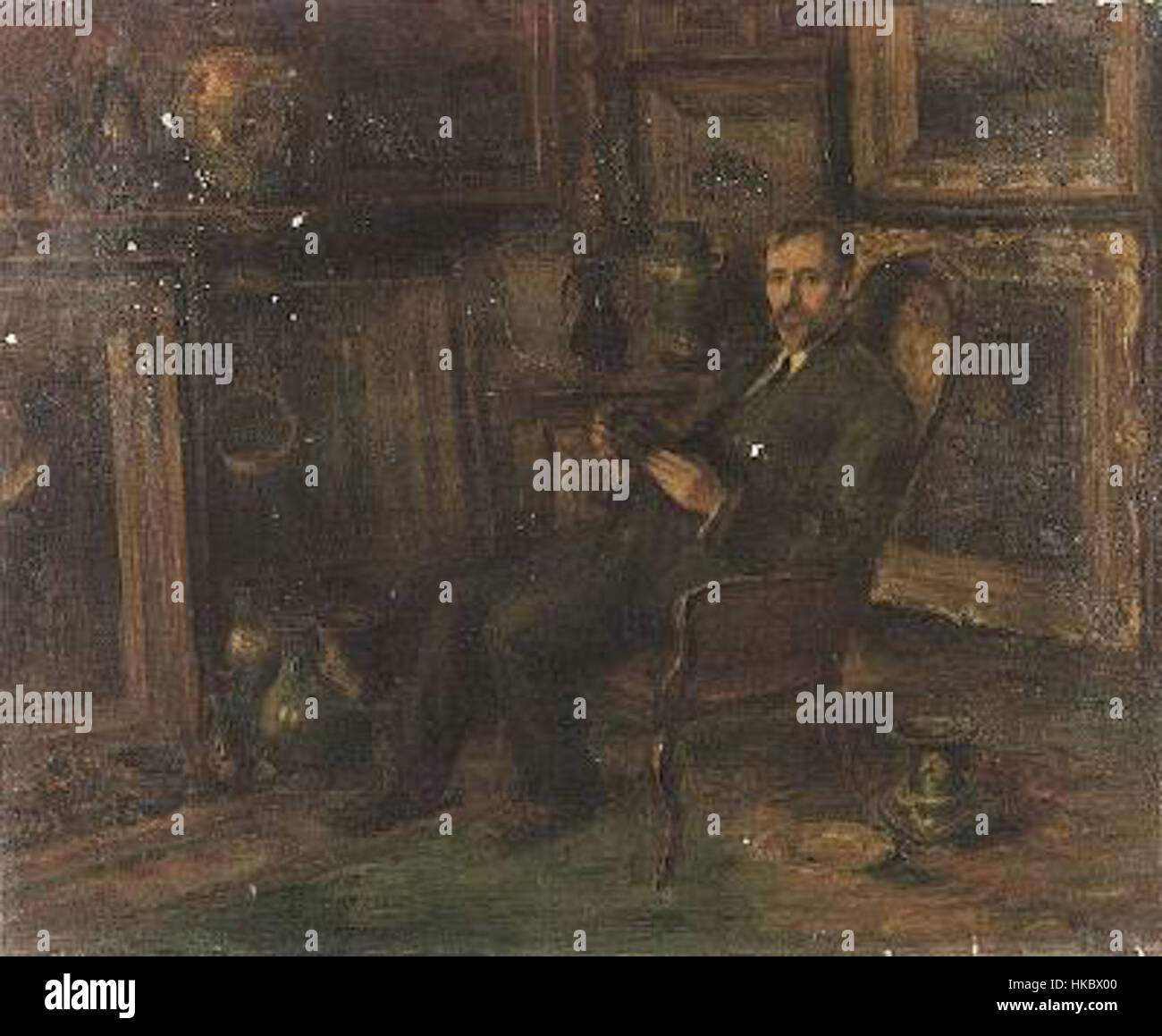 This 1910 painting by Robert Bledsoe Mayfield portrays Dr. Isaac Monroe ...