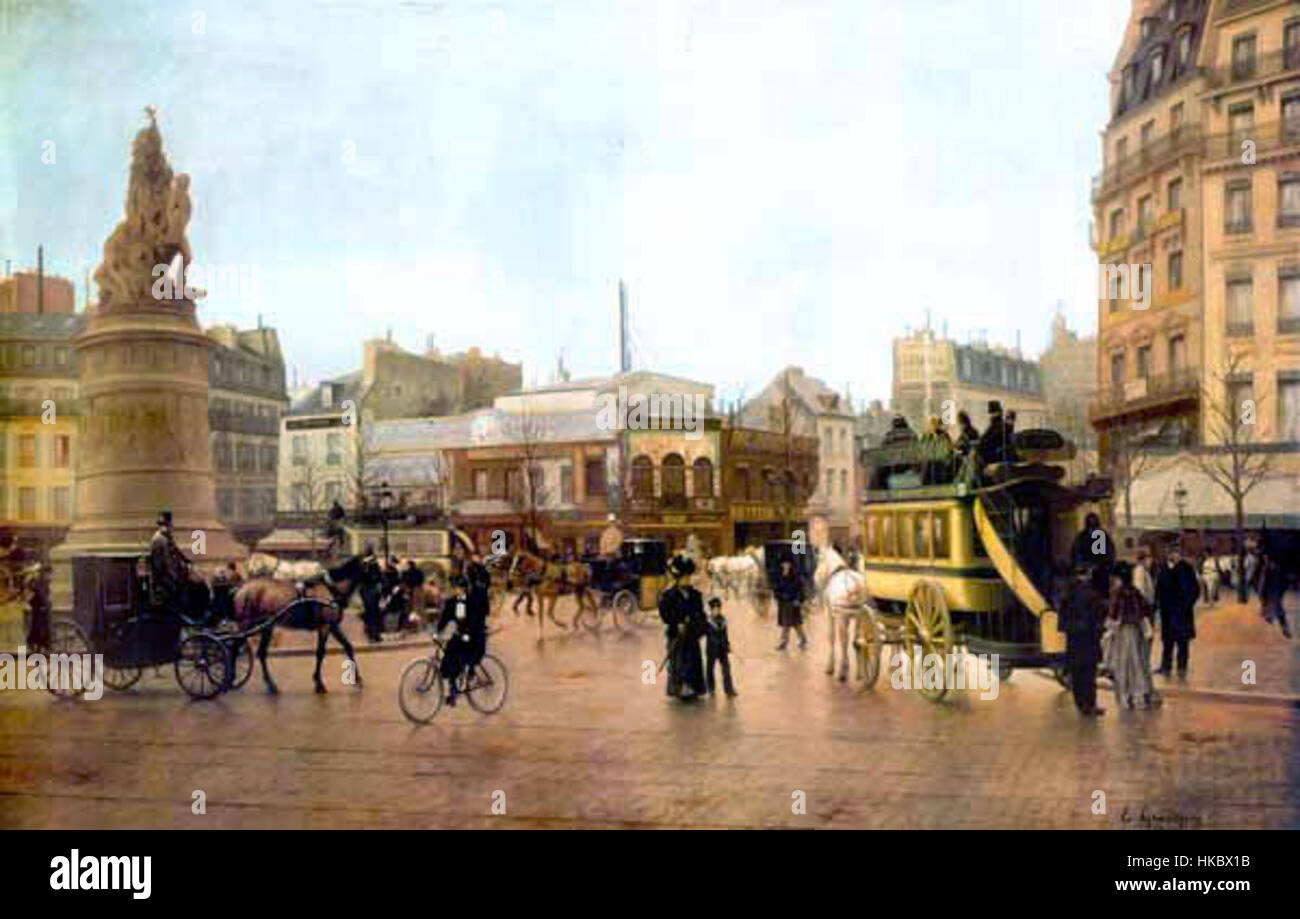 *Place Clichy* (1888) by Edmond Grandjean captures a lively Parisian ...