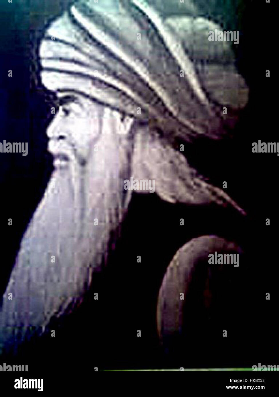 A painting titled 'Ebne Arabi,' portraying the historical figure Ibn ...